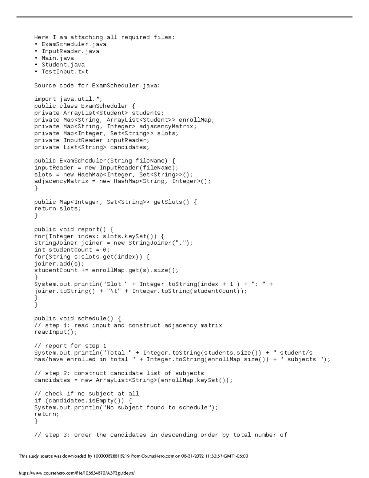 A3P2guide - Assignment 3 guideline - Here I am attaching all required files: ExamScheduler - Studocu