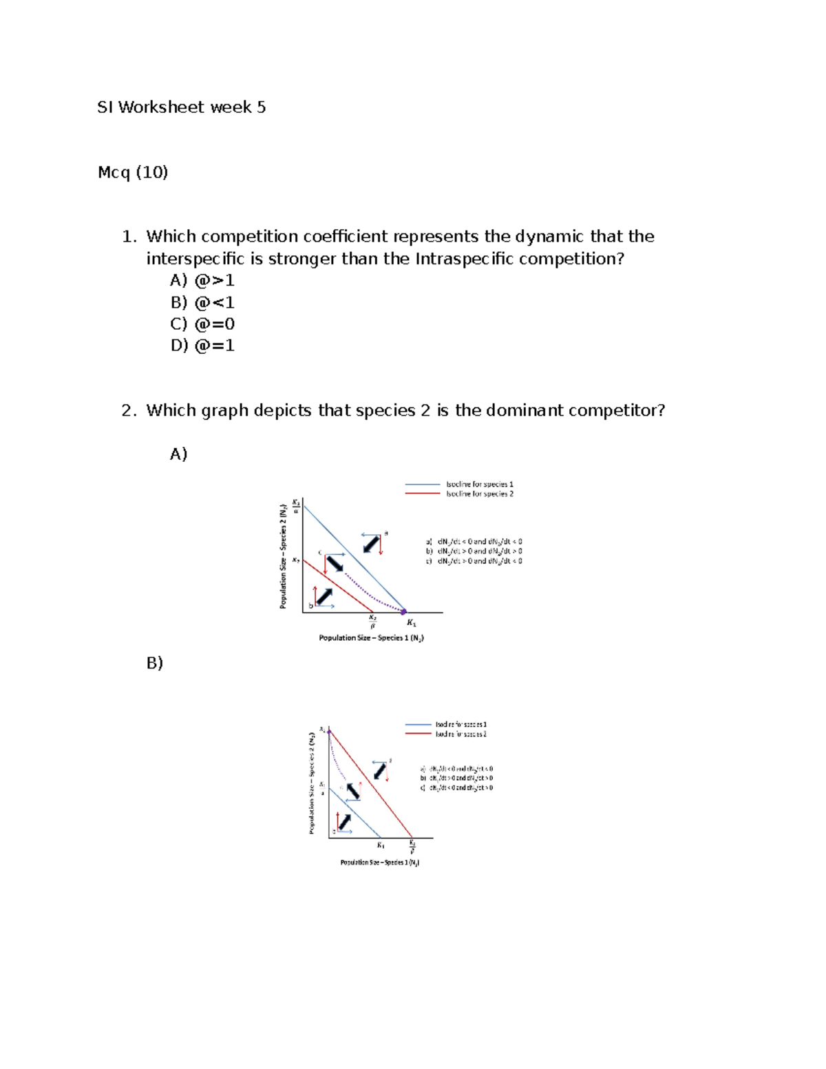 SI Worksheet 05 - SI Worksheet week 5 Mcq (10) 1. Which competition ...