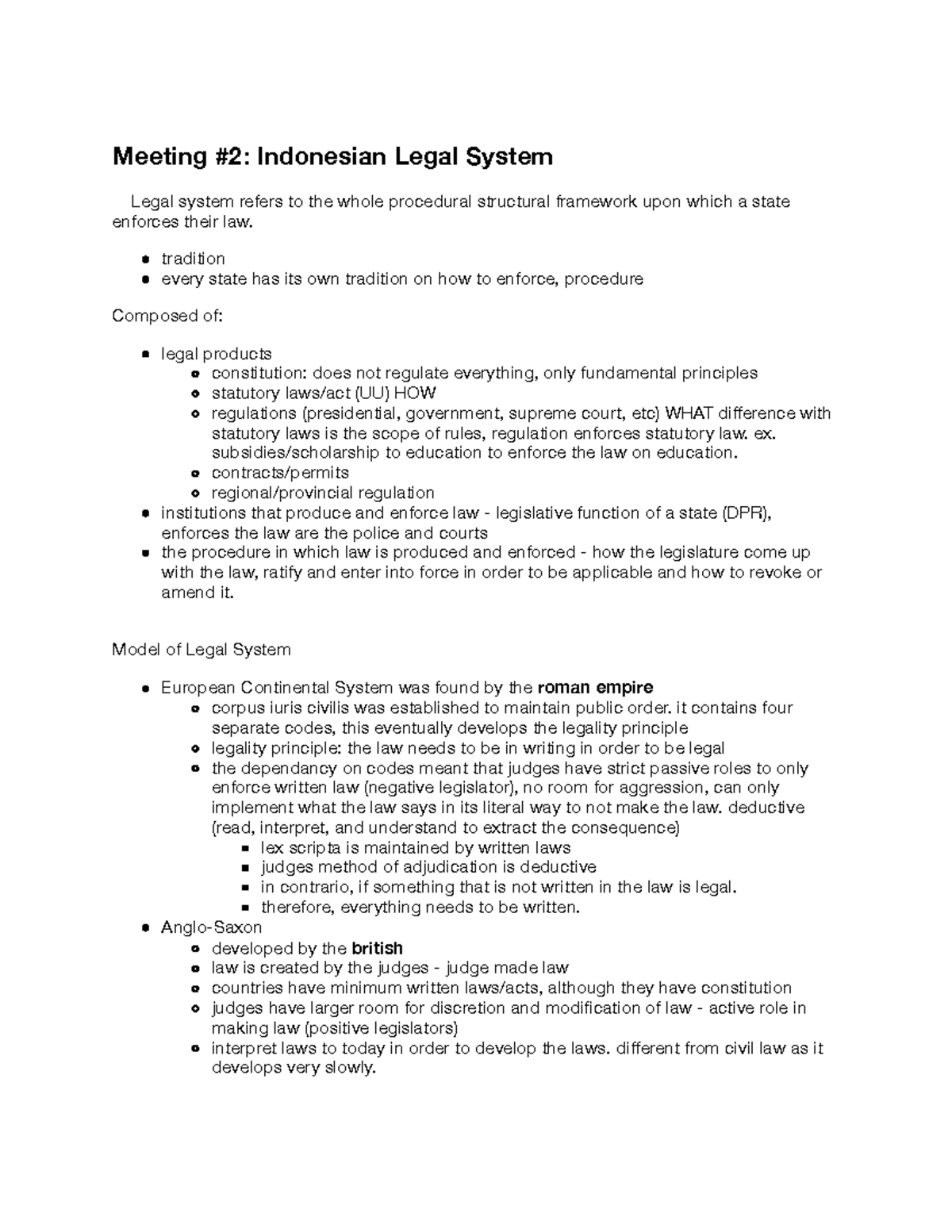 Introduction to Indonesian Law - Meeting #2: Indonesian Legal System ...