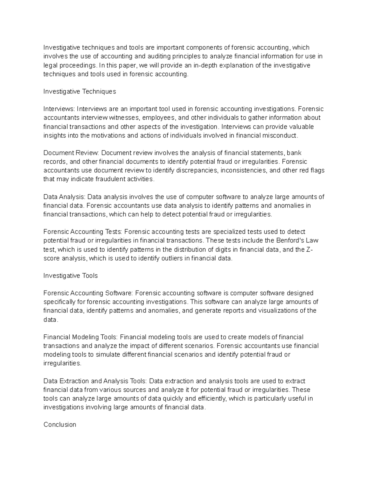 Investigative Techniques and Tools - In this paper, we will provide an ...