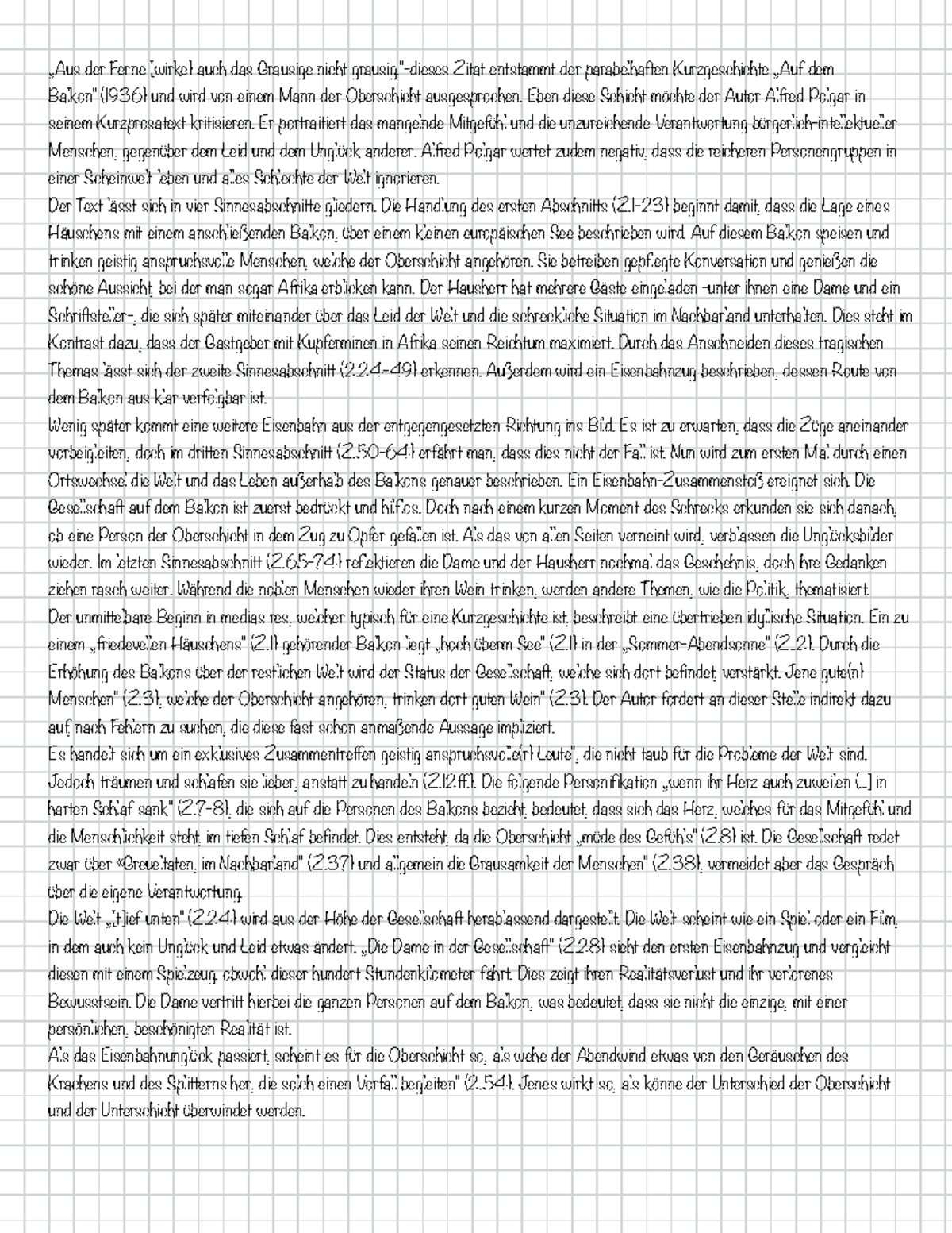 Deutsch - Interpretation 2 ,,Auf dem Balkon“ von Alfred Polgar - „Aus ...