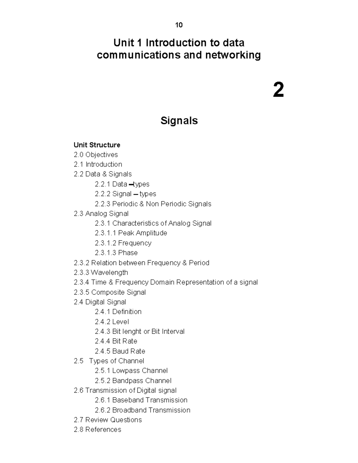 Signals - Data communication - Unit 1 Introduction to data communications and networking 2 ...