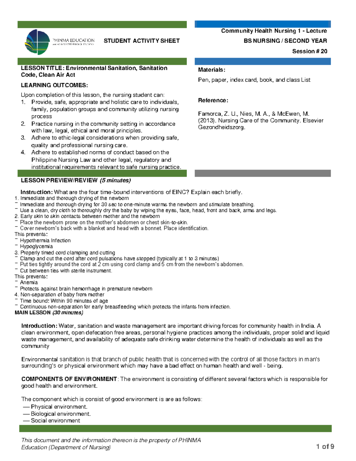 CHN SAS 20 - CHN SAS - This document and the information thereon is the property of PHINMA ...