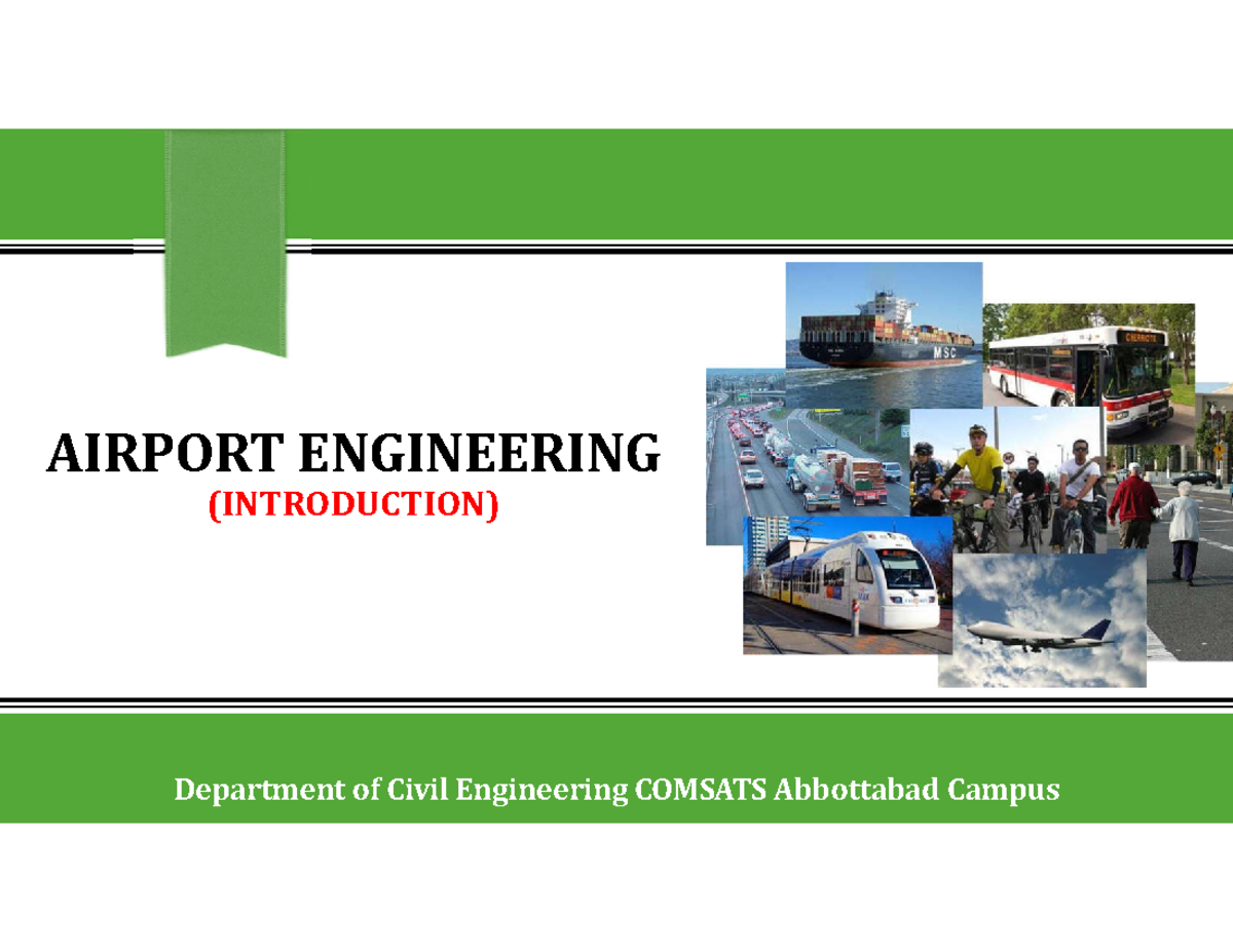 Lecture no 4 Airport Engineering 1 - AIRPORT ENGINEERING (INTRODUCTION ...