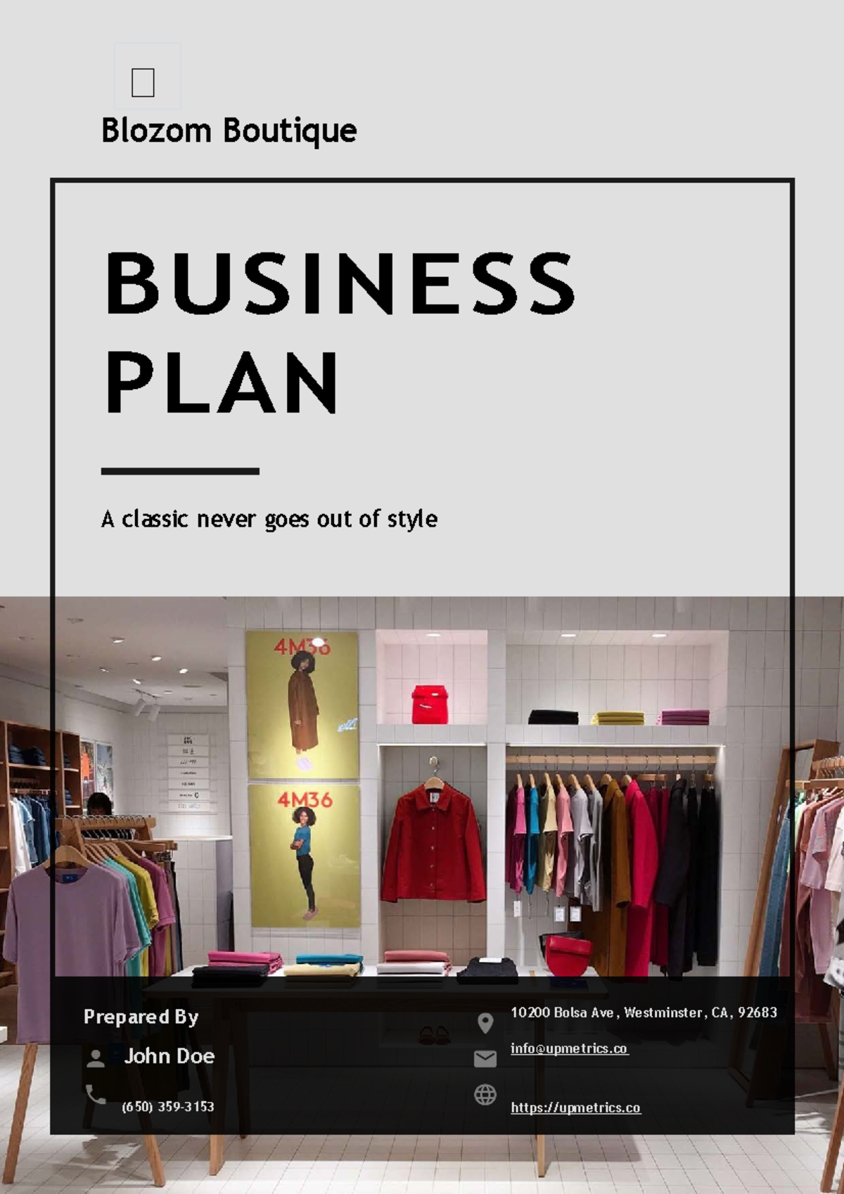 Clothing line business plan example - Blozom Boutique BUSINESS PLAN A ...