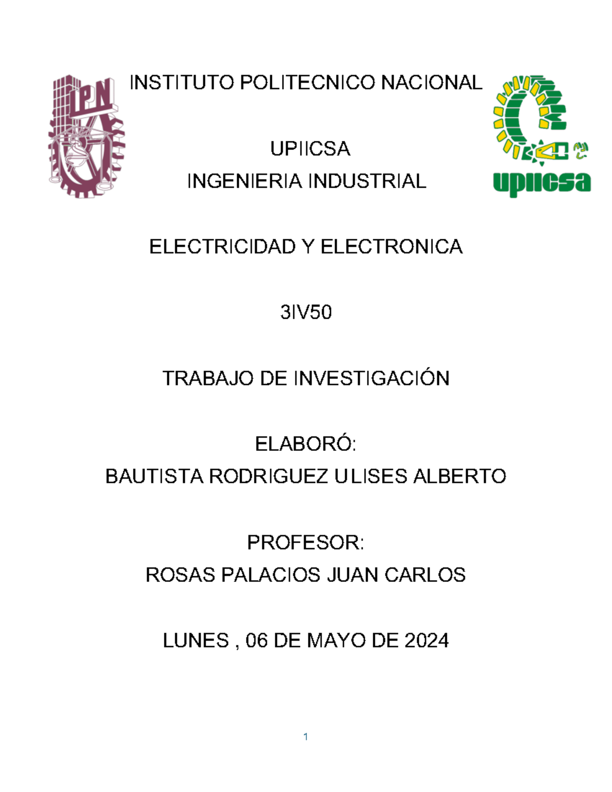 Trabajo de Investigación - INSTITUTO POLITECNICO NACIONAL UPIICSA INGENIERIA INDUSTRIAL ...