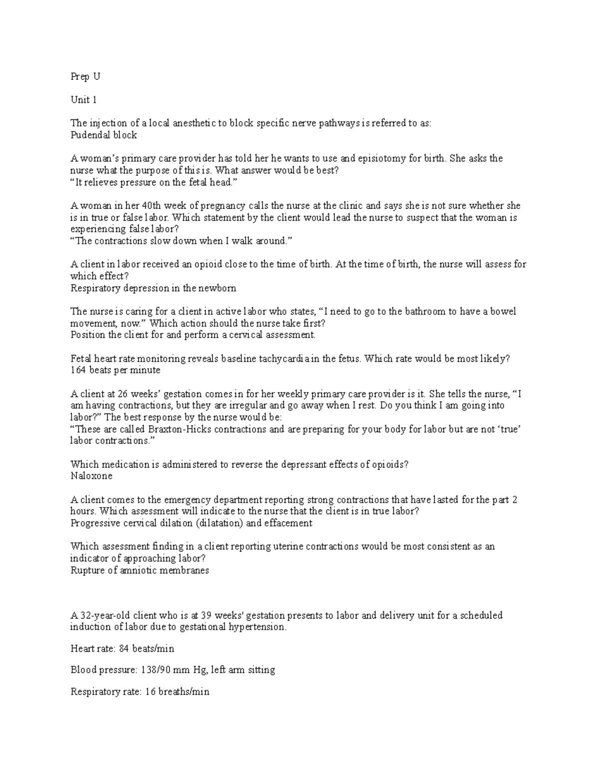 Prep U test 1 - Prep U quiz practice questions, test review - Prep U ...