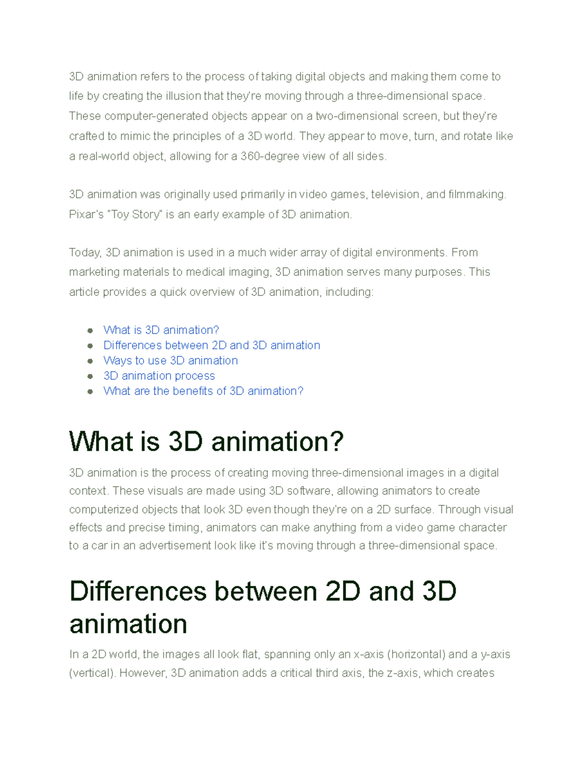 3d ani - notes - 3D animation refers to the process of taking digital ...