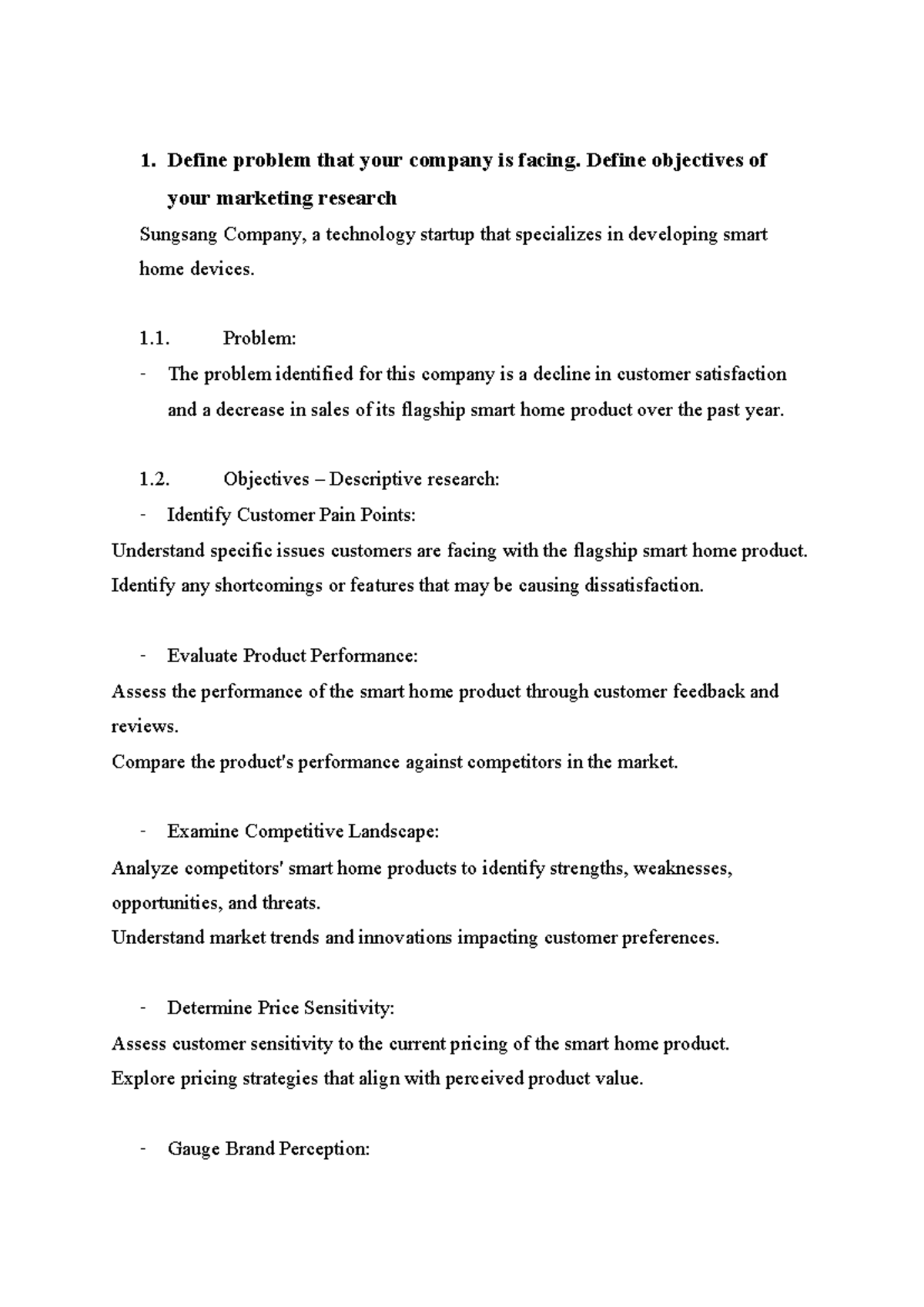 Analyze problem through steps - 1. Define problem that your company is ...