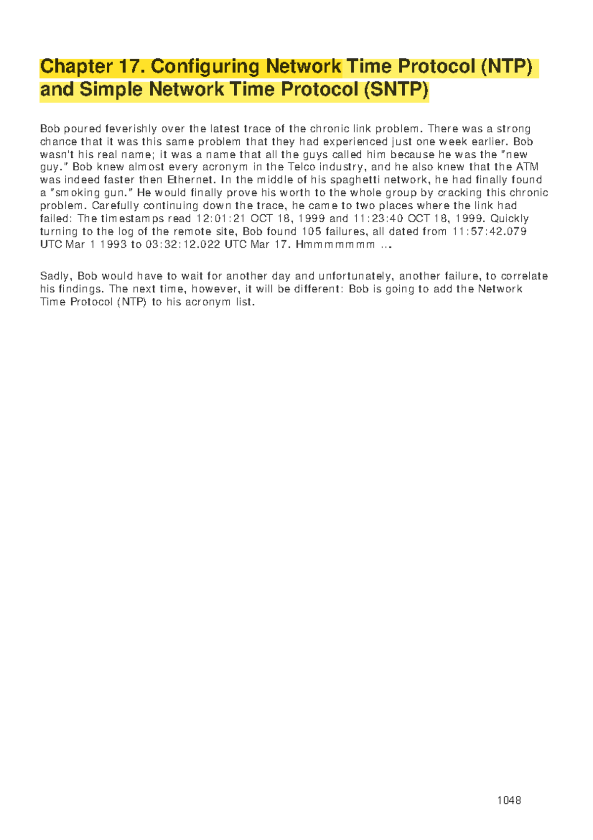 Chapter 17 Configuring Network Time Protocol And Simple Network Time