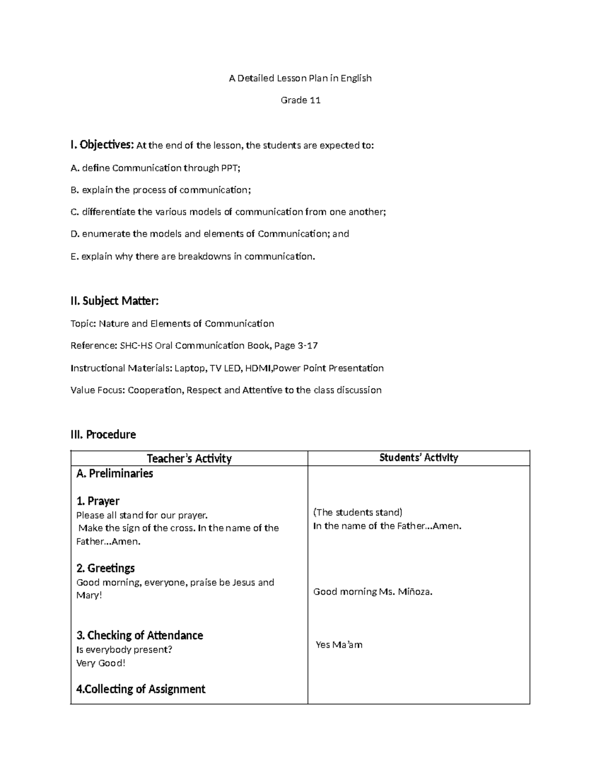 Mheljie-DLP - A Detailed Lesson Plan in English Grade 11 I. Objectives ...