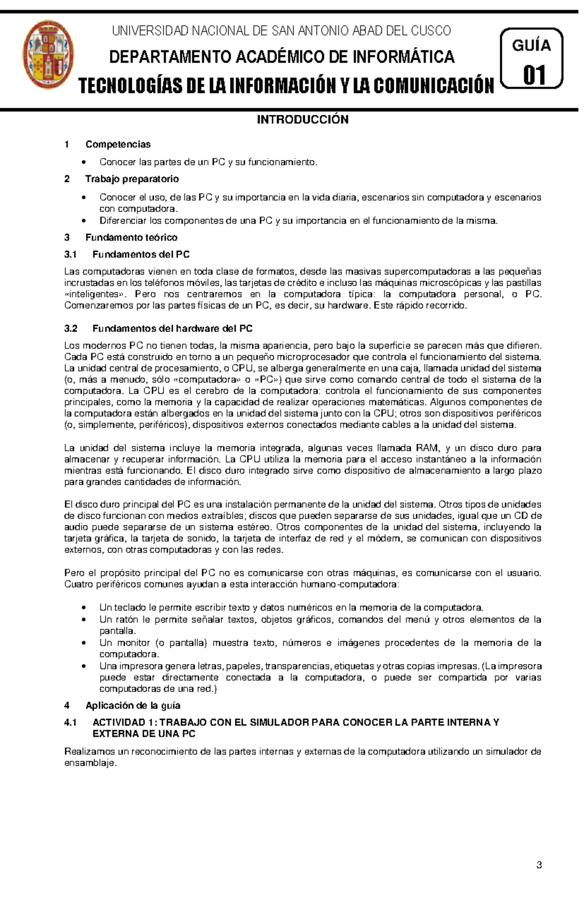 Guia 1 - TRETETE - INTRODUCCIÓN 1 Competencias Conocer las partes de un ...