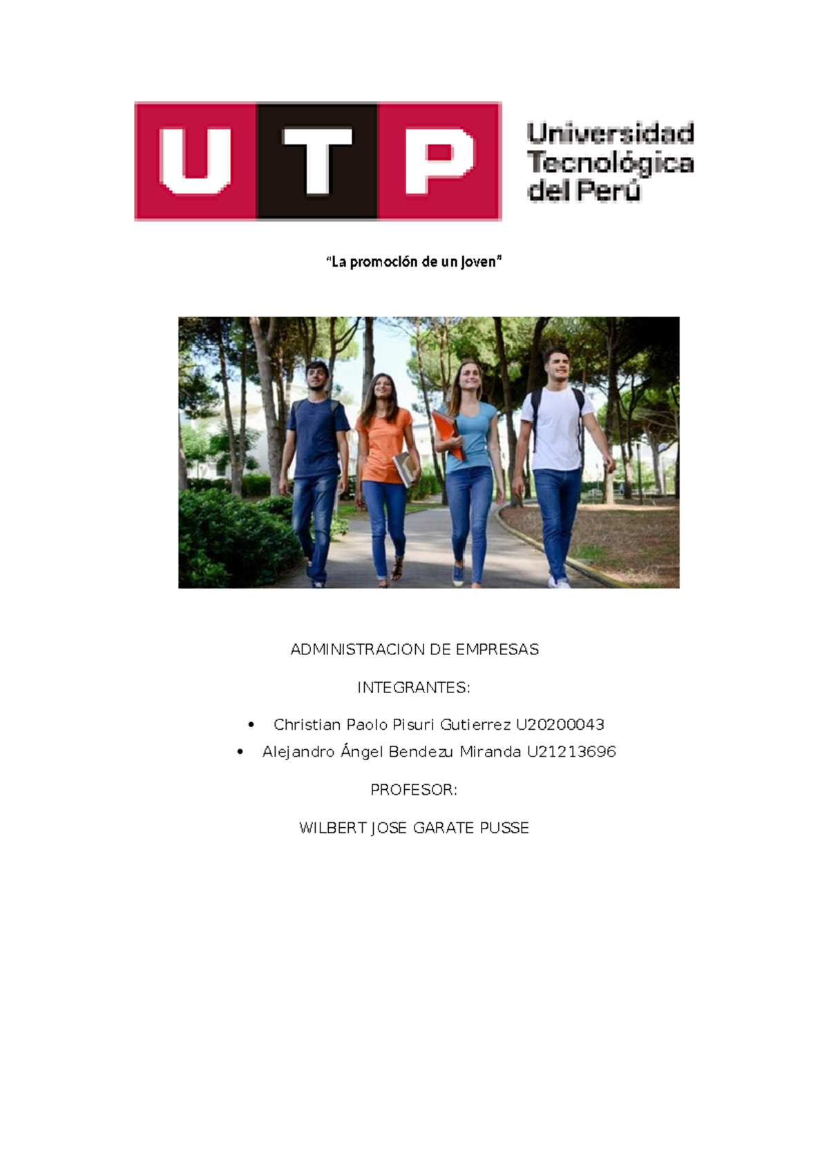 AC9 La promoción de un joven - “La promoción de un joven ...