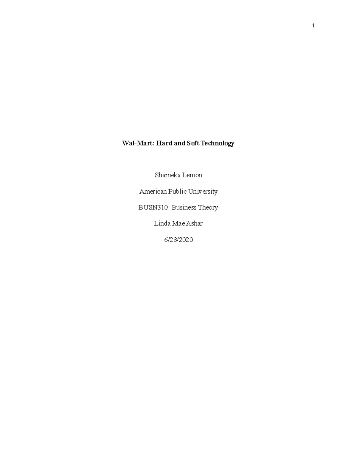 Walmart Business Environment Week 4 Assignment BUSN310 - Wal-Mart: Hard ...