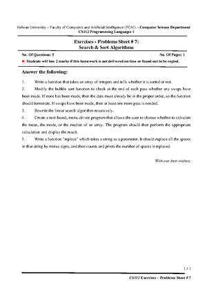 Sheet 4 - CourseWork - 1/ 1 Introduction to Java Programming Sheet # 4: Thinking in Objects ...
