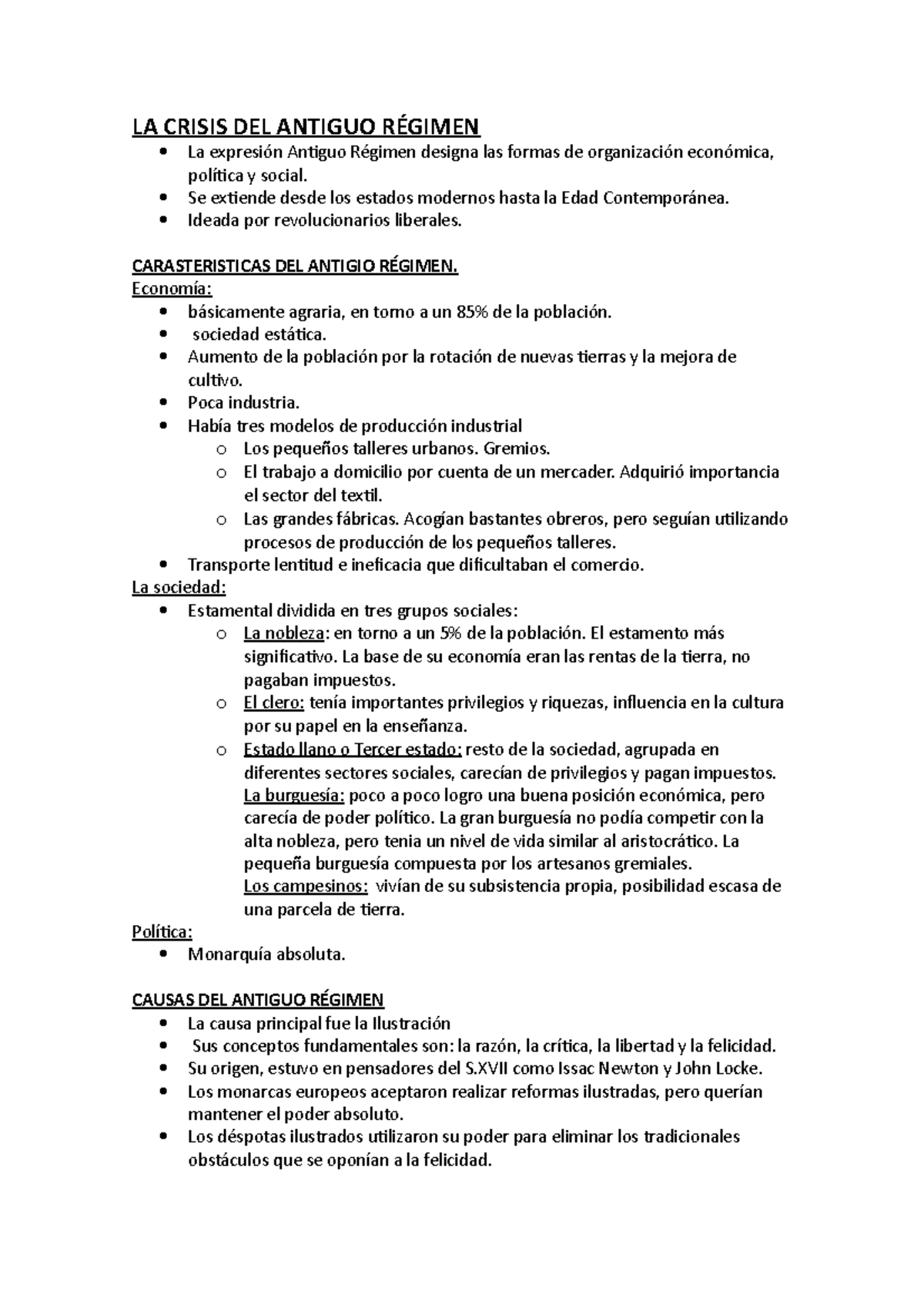LA Crisis DEL Antiguo RÉ Gimen - LA CRISIS DEL ANTIGUO RÉGIMEN La expresión Antiguo Régimen ...