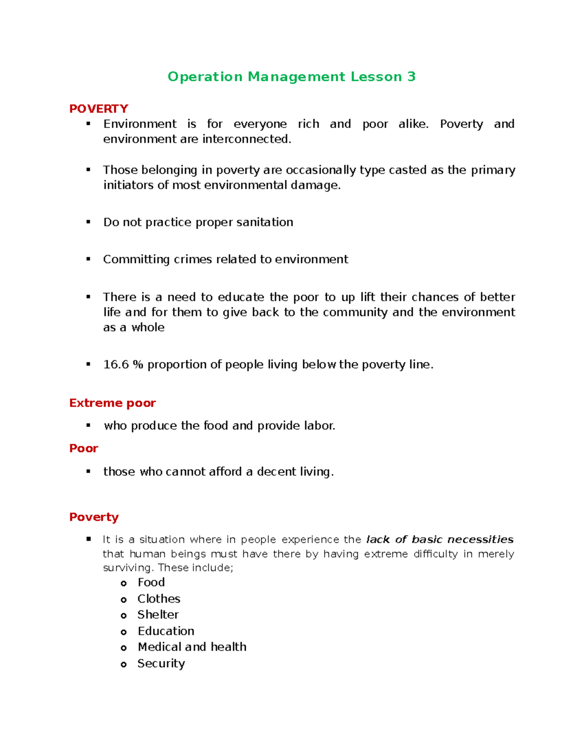 Operation Management Lesson 3 - Studocu