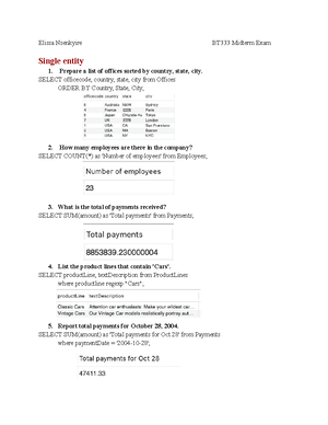 Homework 2 - Answer the following queries based on the following database for a car dealer: 1 ...