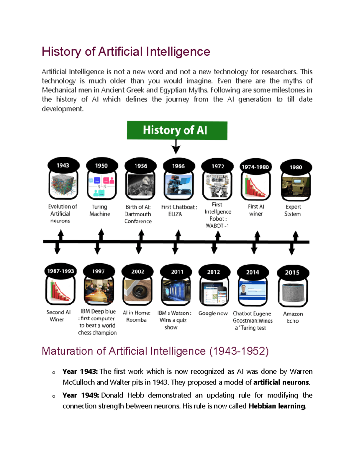 3.Introduction Part 3 - Intro to AI 3 - History of Artificial ...