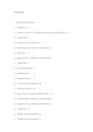 Evidence - Character Evidence - overview outline + CLASS NOTES - 1 ...