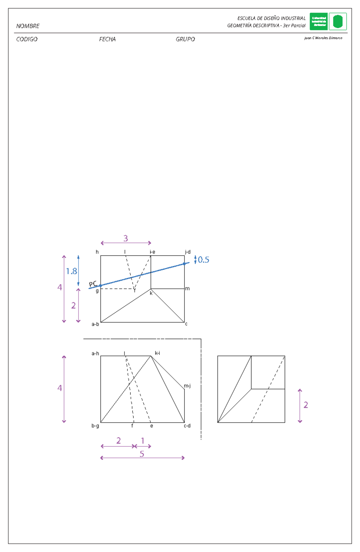 Parcial 3 Interseccion Geogebra - Geometria Descriptiva - a-b k h l b-g ...