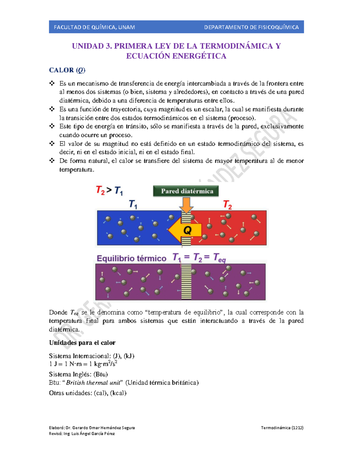 Unidad 3. Primera LEY DE LA Termodinámica, Ecuación Energética, Termofísica Y Termoquímica - Studocu