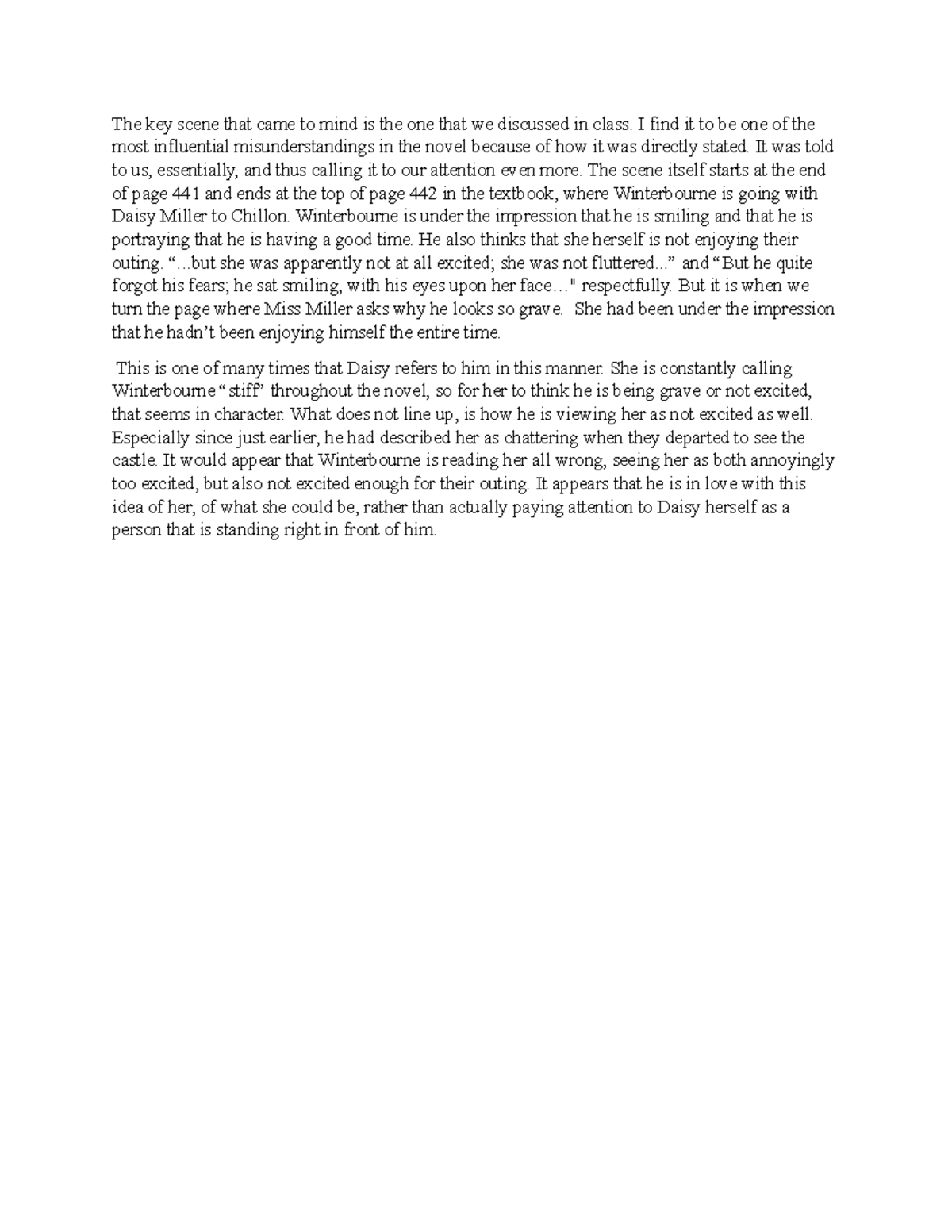 Close Reading 3 - The key scene that came to mind is the one that we ...