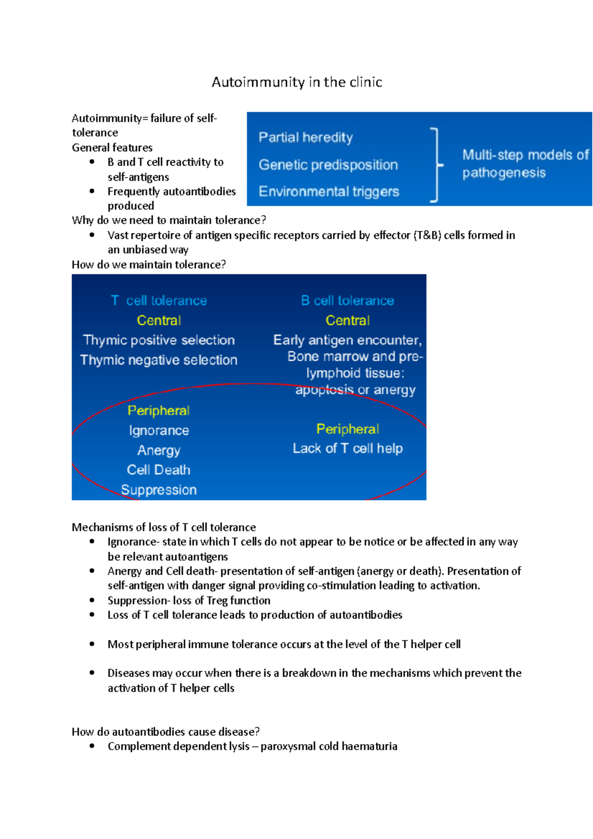 Autoimmunity in the clinic - Autoimmunity in the clinic Autoimmunity ...