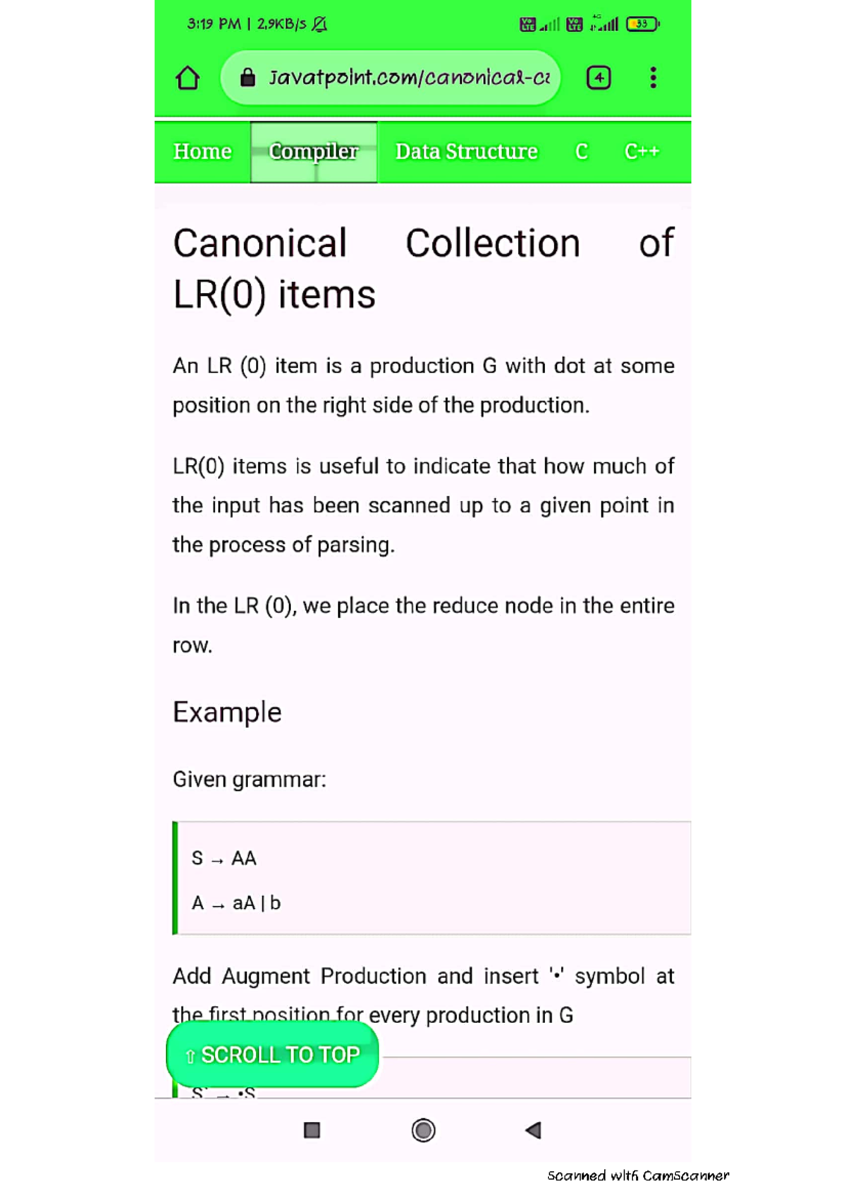 Parsing - compiler - B.tech - Studocu
