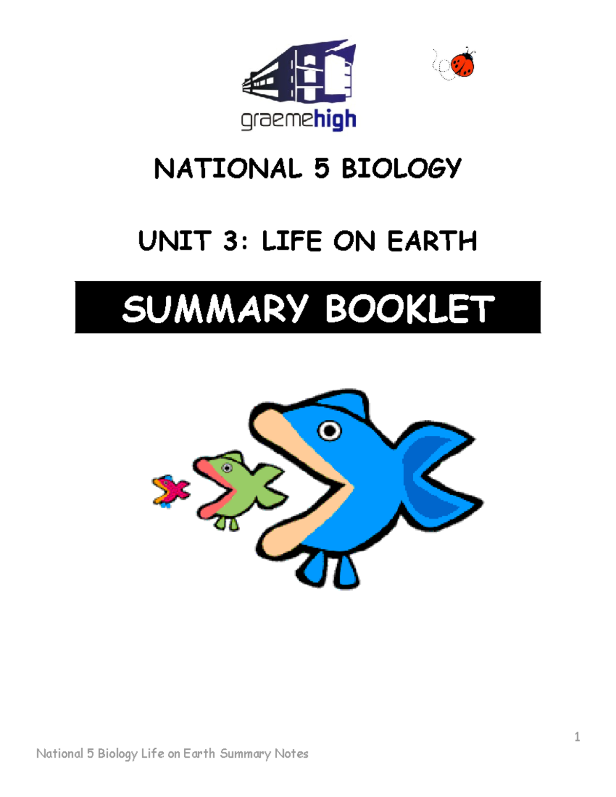 [149922 ]LIFE ON Earth National 5 Biology summary notes 1 - NATIONAL 5 ...