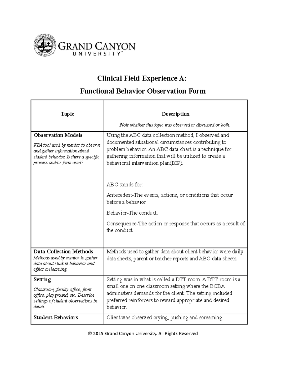 CFE-A-Functional Behavior Observation - Observation Models FBA tool ...