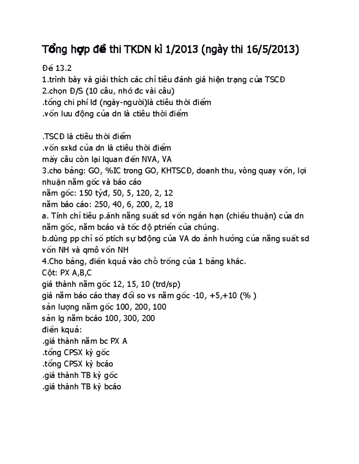 Tổng Hợp đề Thi Tkdn Kì 1 Năm 2013 T ổn G H ợp đ ề Thi Tkdn Kì 1 2