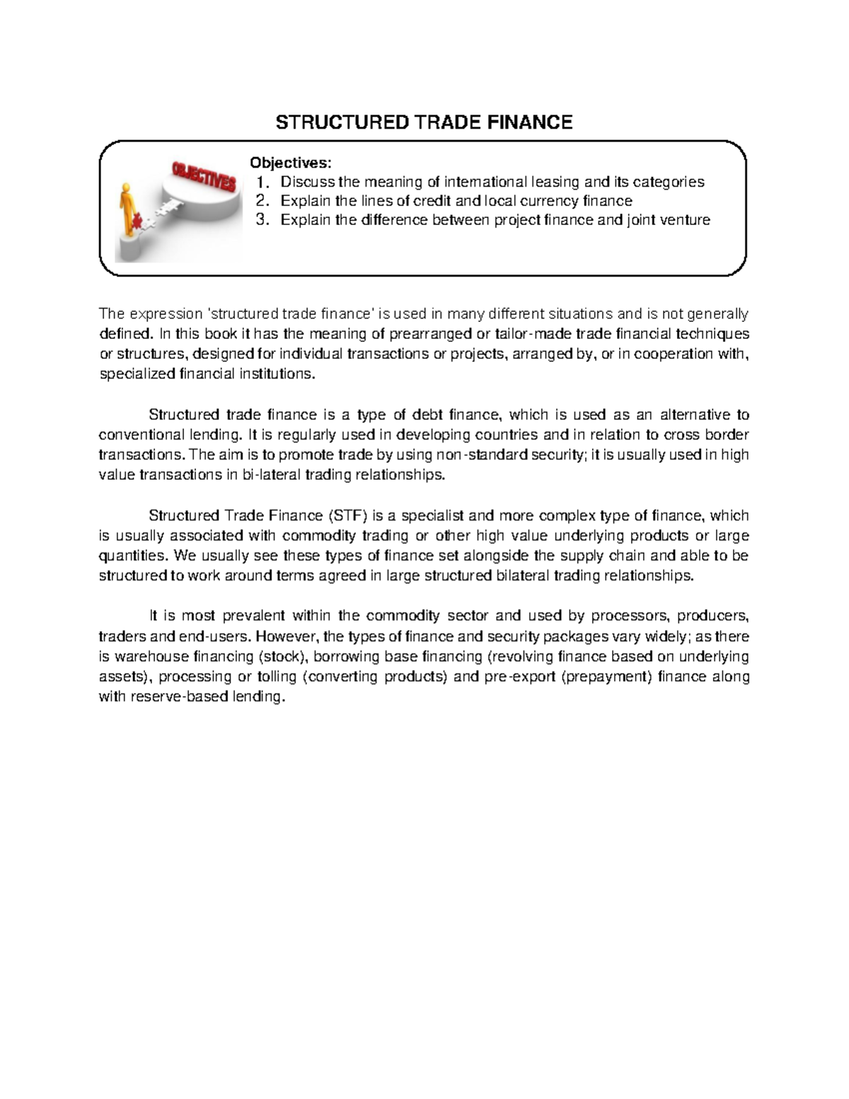 Structured Trade Finance - STRUCTURED TRADE FINANCE The expression ...