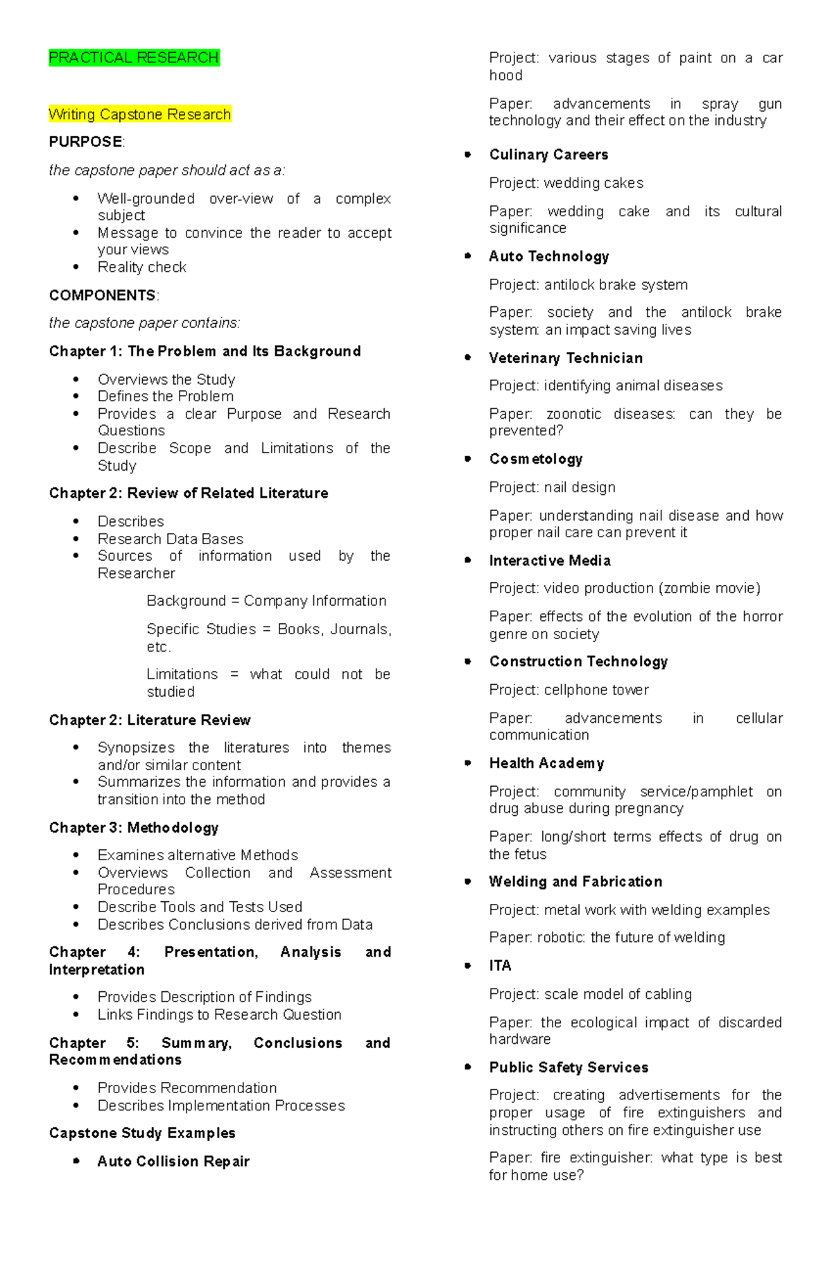 Practical Research - PRACTICAL RESEARCH Writing Capstone Research ...