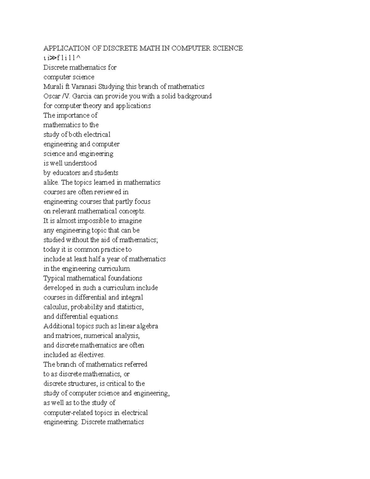 4 Application OF Discrete MATH IN Computer Science - APPLICATION OF ...