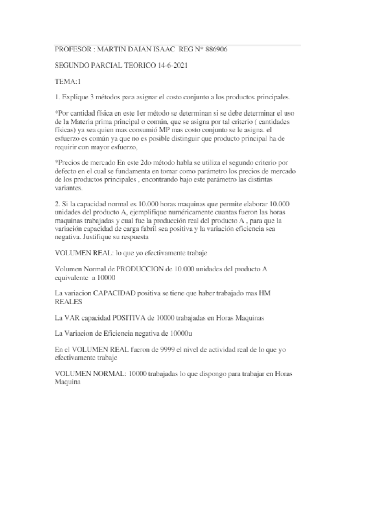 Modelo parcial 14 - Sistemas de Costos - Studocu