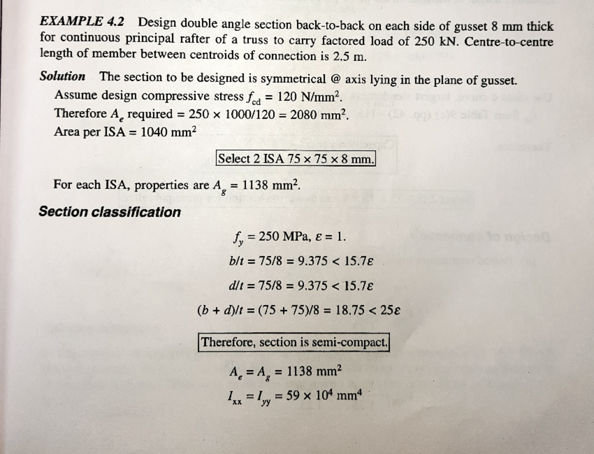 Design double Angle back-to-back - EXAMPLE 4 Design double angle ...