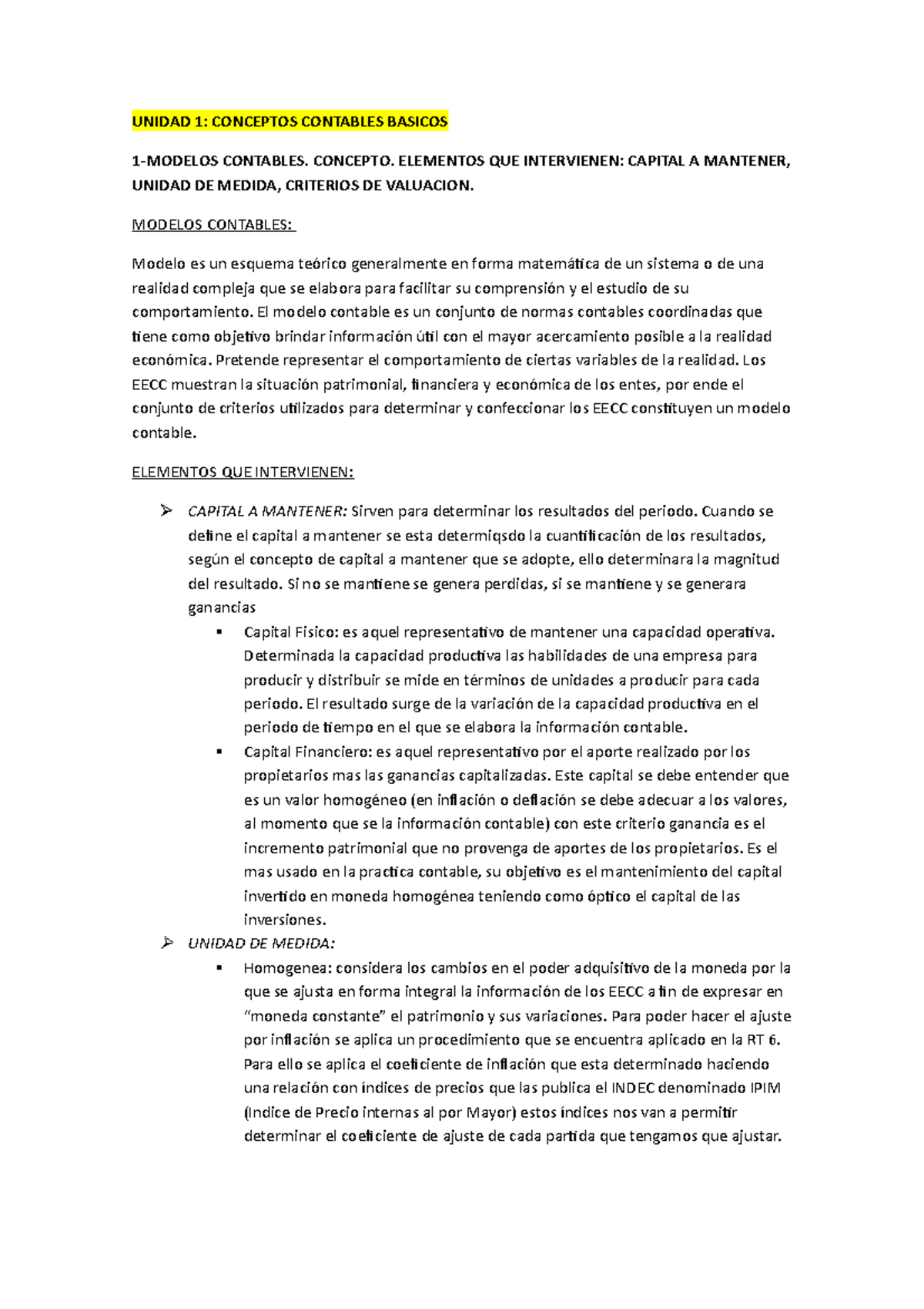 Unidad 1 y 2 imprimir - resumen contabilidad basica - UNIDAD 1: CONCEPTOS CONTABLES BASICOS ...