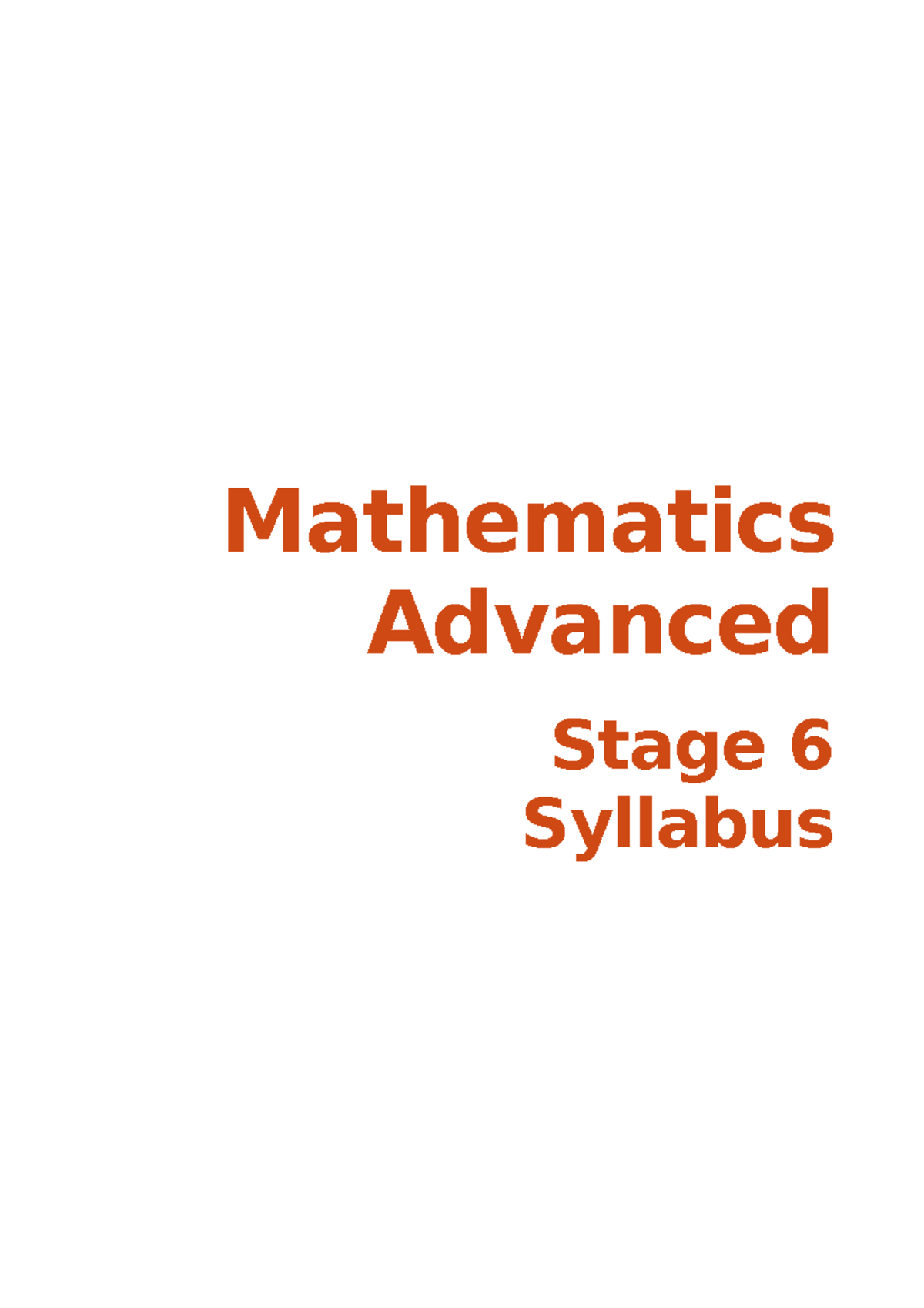 Mathematics advanced stage 6 syllabus 2017 - NSW Syllabus for the ...