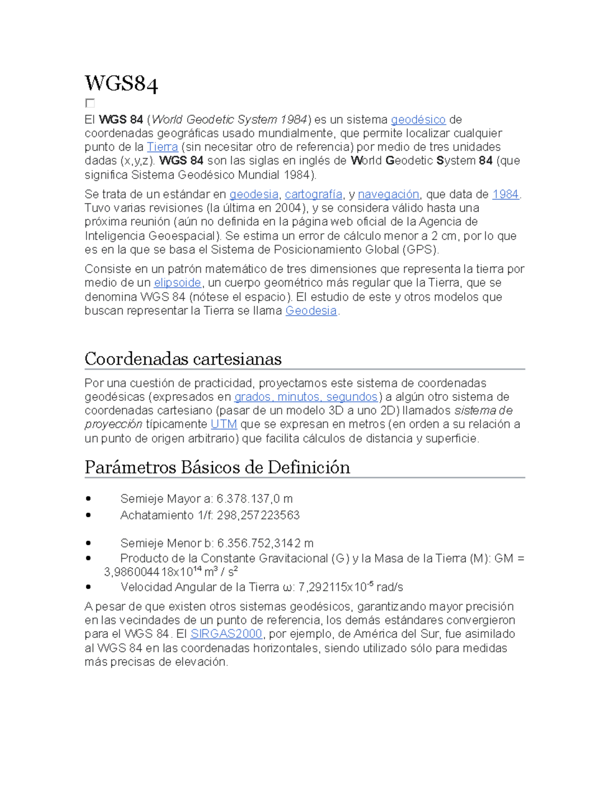 Sesión 3 - Lectura DE Fotogrametría Y Teledetección - WGS El WGS 84 ...
