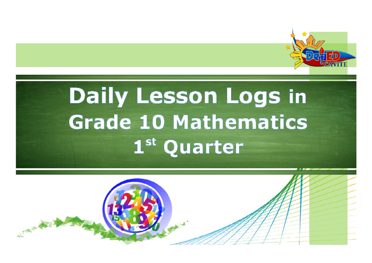 Cover - loooooooooooooooool - Fundamentals of Mathematics - Daily Lesson Logs in Grade 10 - Studocu