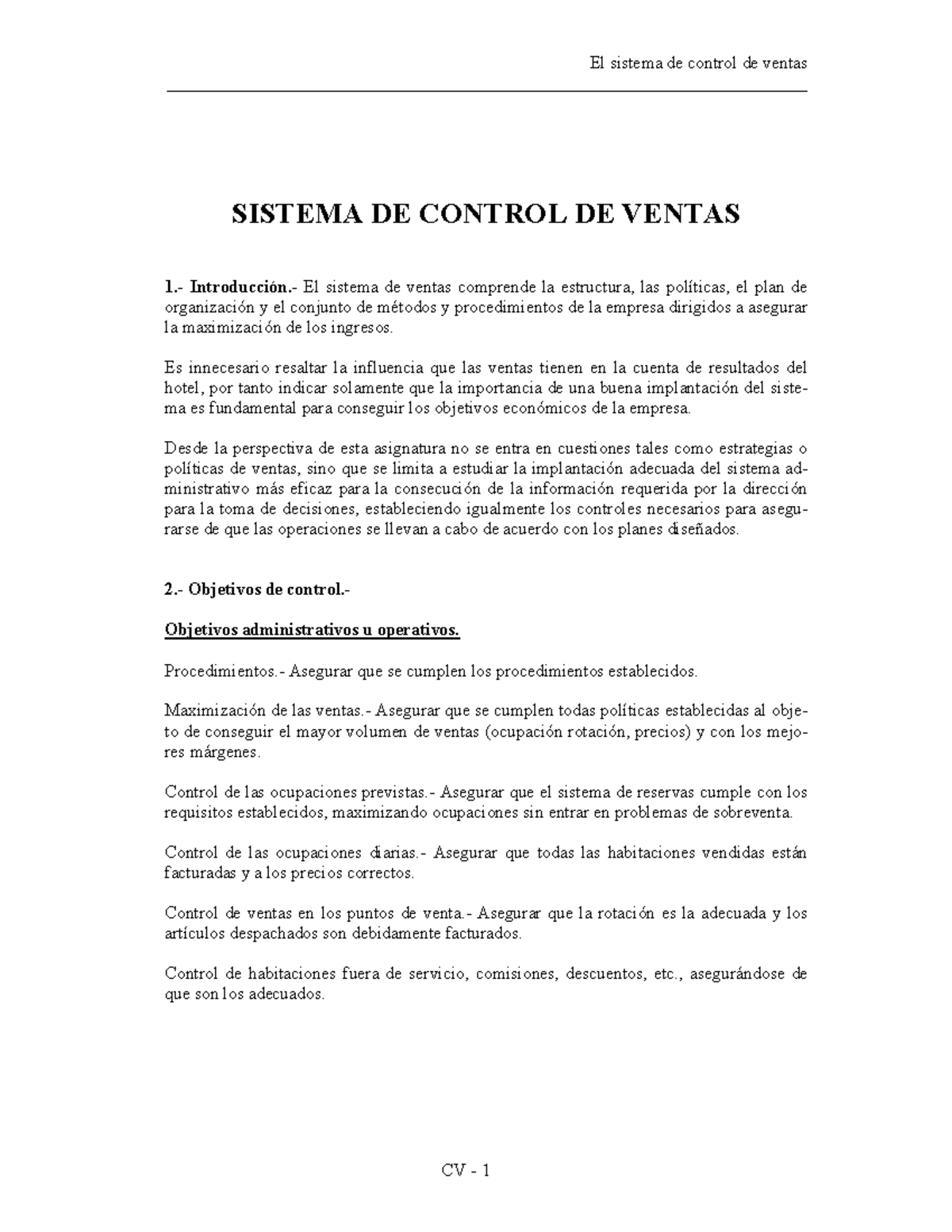 sistema para el proceso de ventas - El sistema de control de ventas SISTEMA DE CONTROL DE VENTAS ...