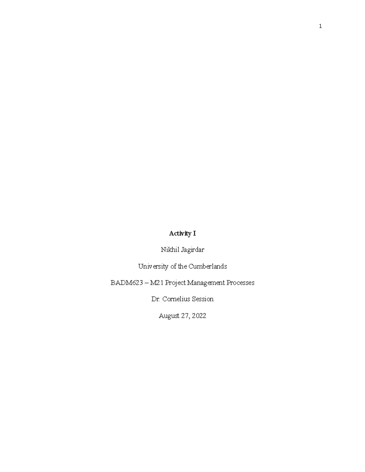 Activity 1 - Iron triangle, project scope triangle correlation and ...