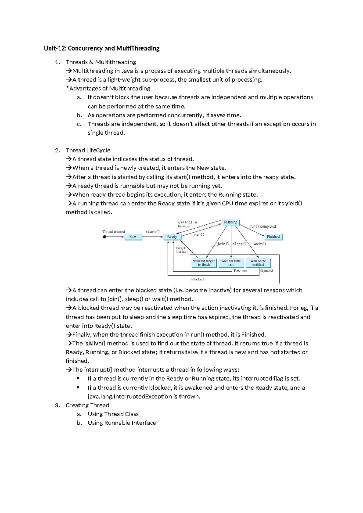 Multthreading - Important Material - Unit-12: Concurrency and ...