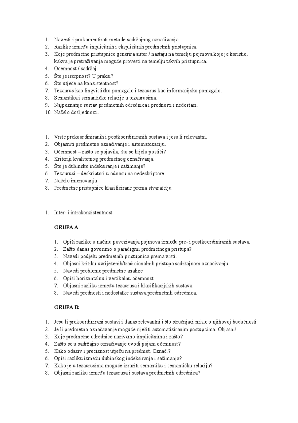 Pitanja SOP2, 1. rok (23 - Navesti i prokomentirati metode sadržajnog ...