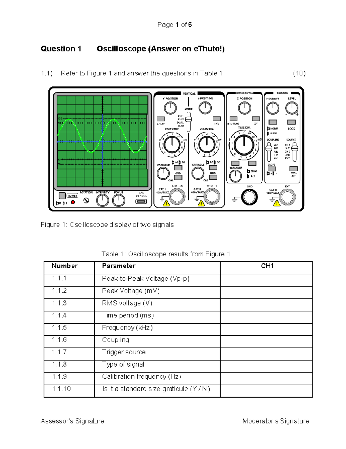 Electronics-Reflection-01 - Assessor’s Signature Moderator’s Signature ...
