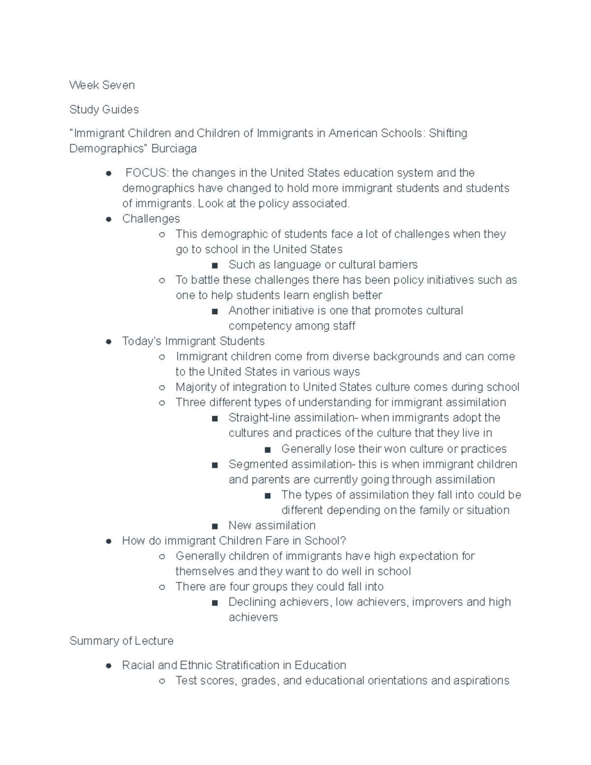 Immigrant students - Look at the policy associated. Challenges This ...