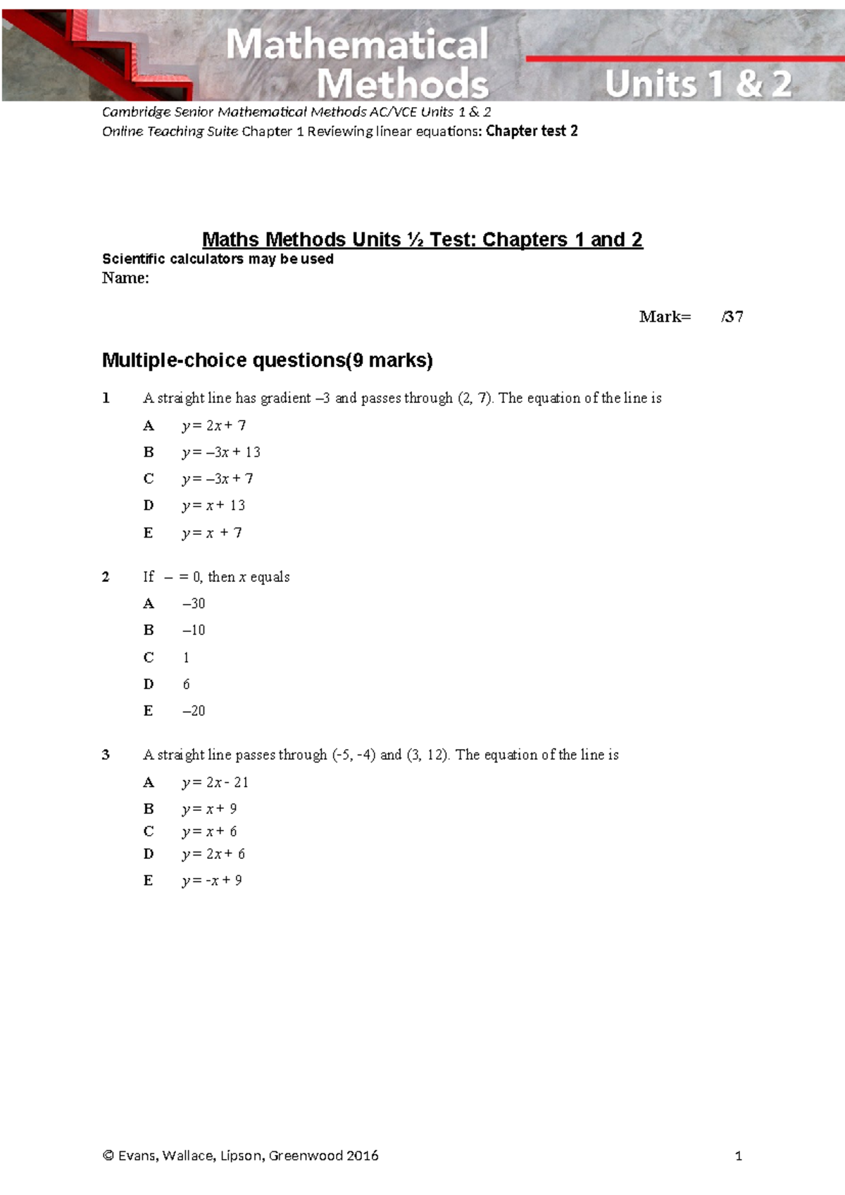 2021 Chapter 1 and 2 test - Online Teaching Suite Chapter 1 Reviewing ...