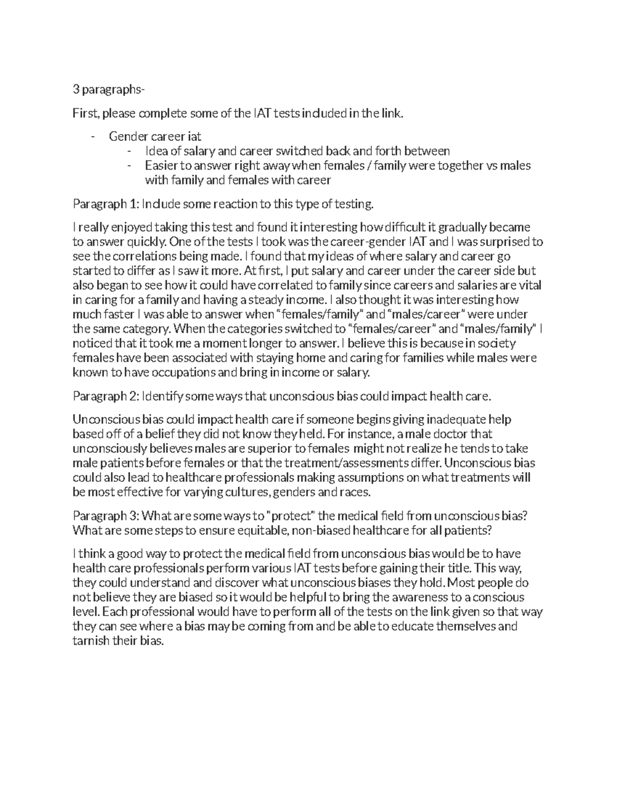 Health psychology week 2 response - 3 paragraphs- First, please ...