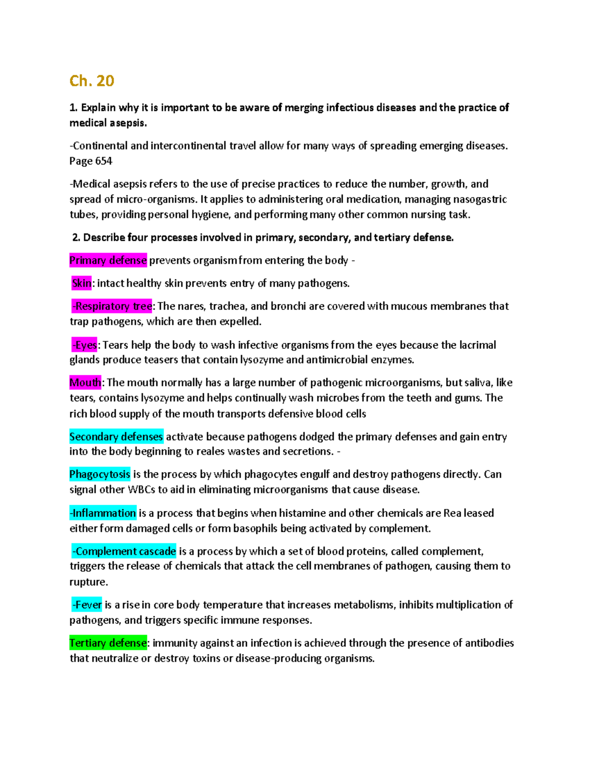 20 - summaries - Ch. 20 Explain why it is important to be aware of ...